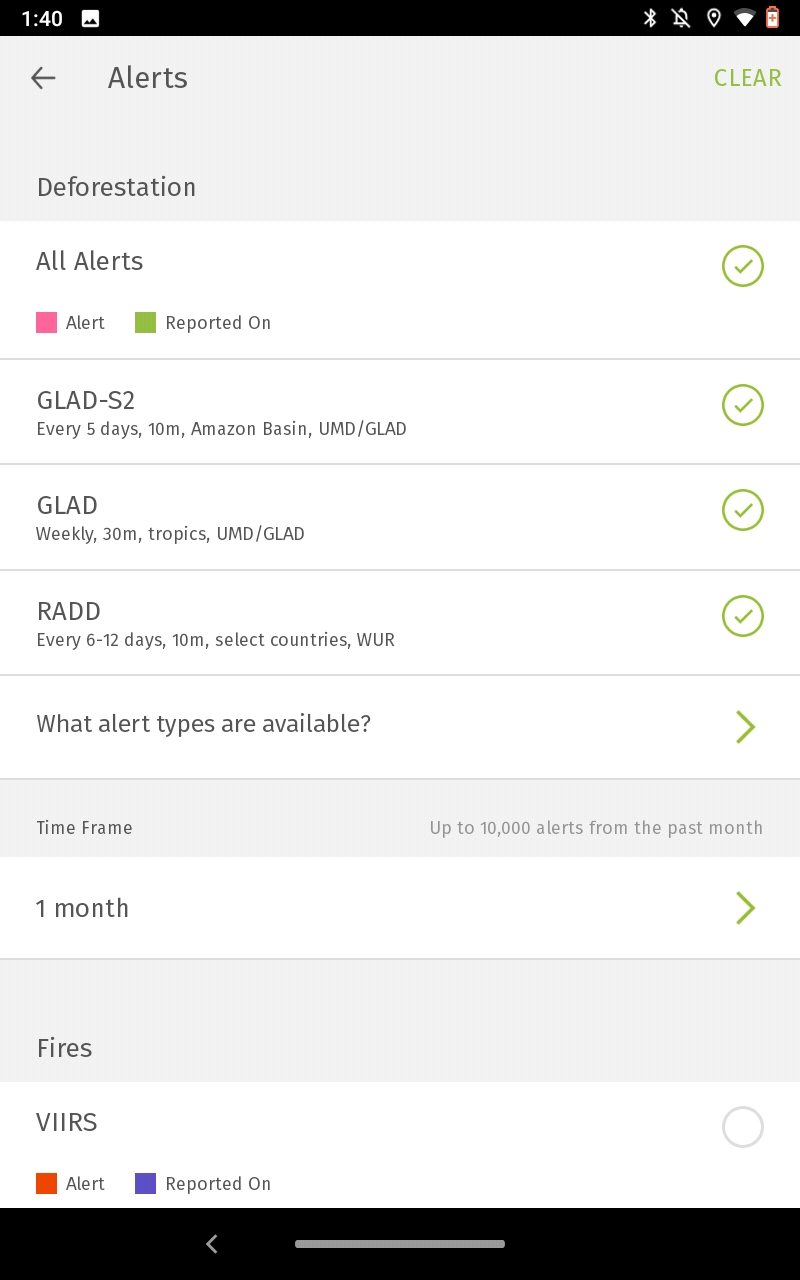 Customize the alerts visible on the map.