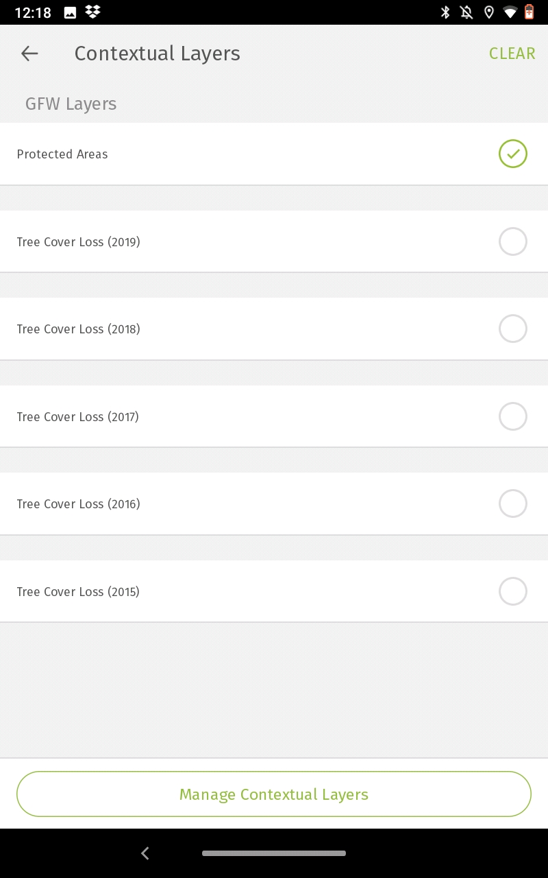 Customize the contextual layers visible on the map.