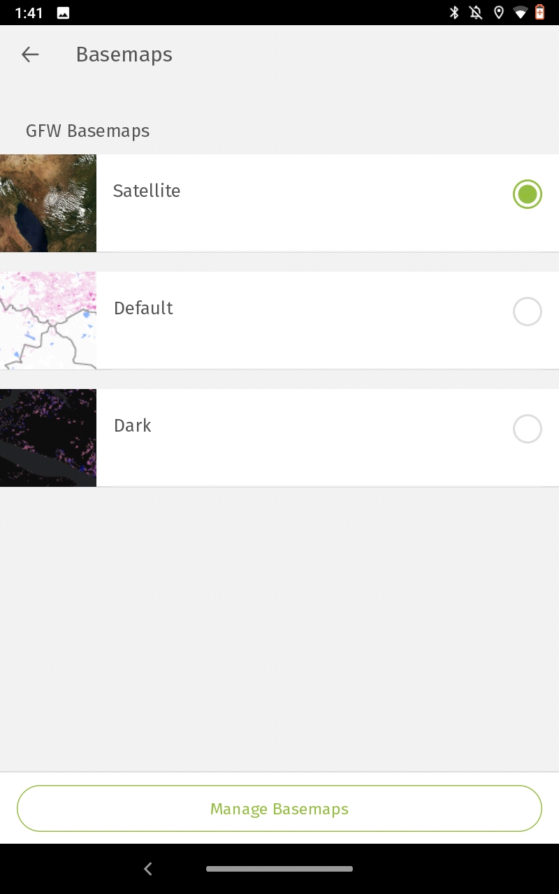Customize the basemap visible on the map.