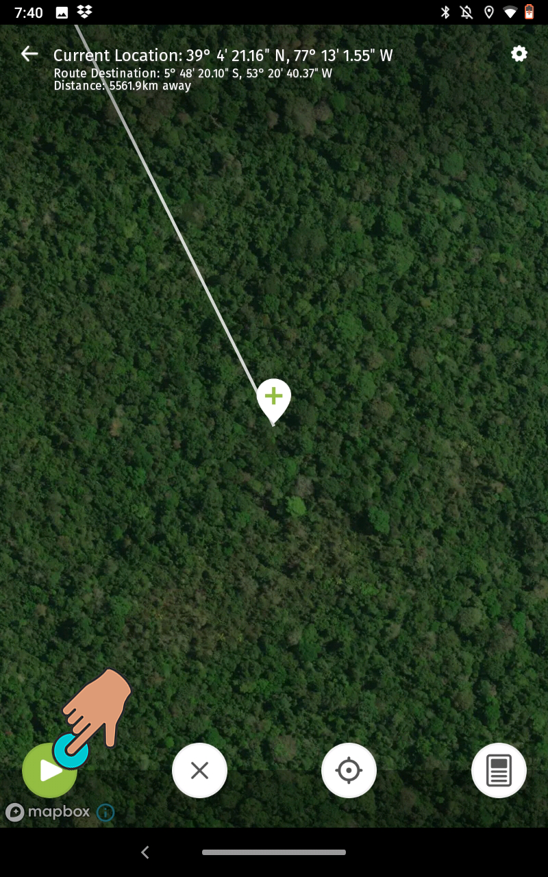 Tap the green start icon to track your route.