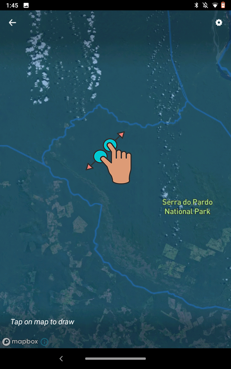 To create your area of interest, tap the screen with your finger to ...