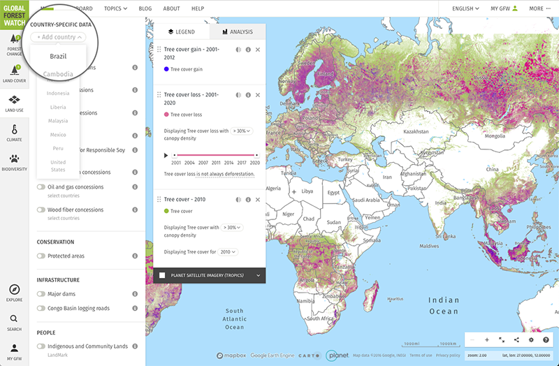 Country-specific data is accessible through the “+ Add country” drop ...