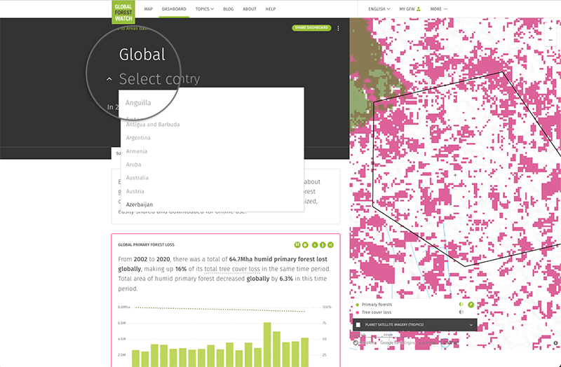View Global Forest Statistics by Country | Help Center | GFW