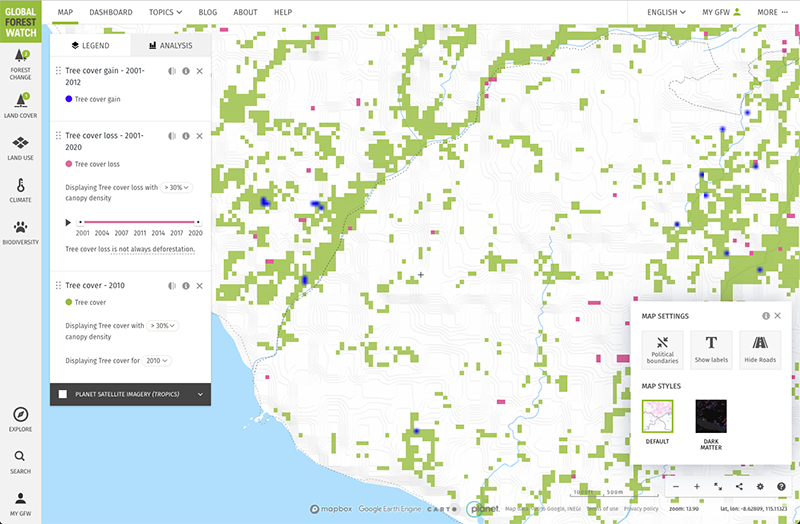There are two customizable basemap styles:
