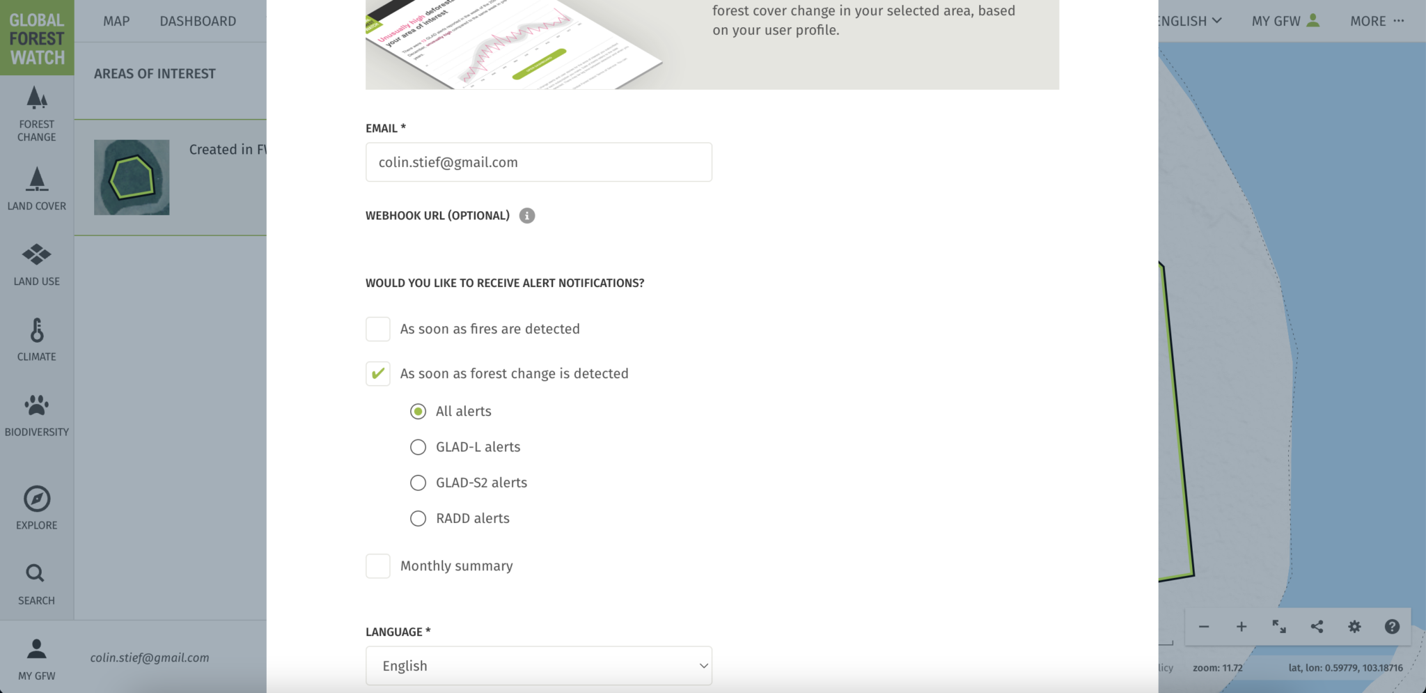 analysis map monitor forest change