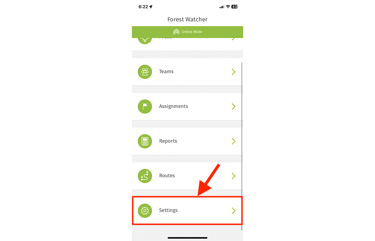 Adjust settings in Forest Watcher Mobile | Help Center | Global Forest Watch
