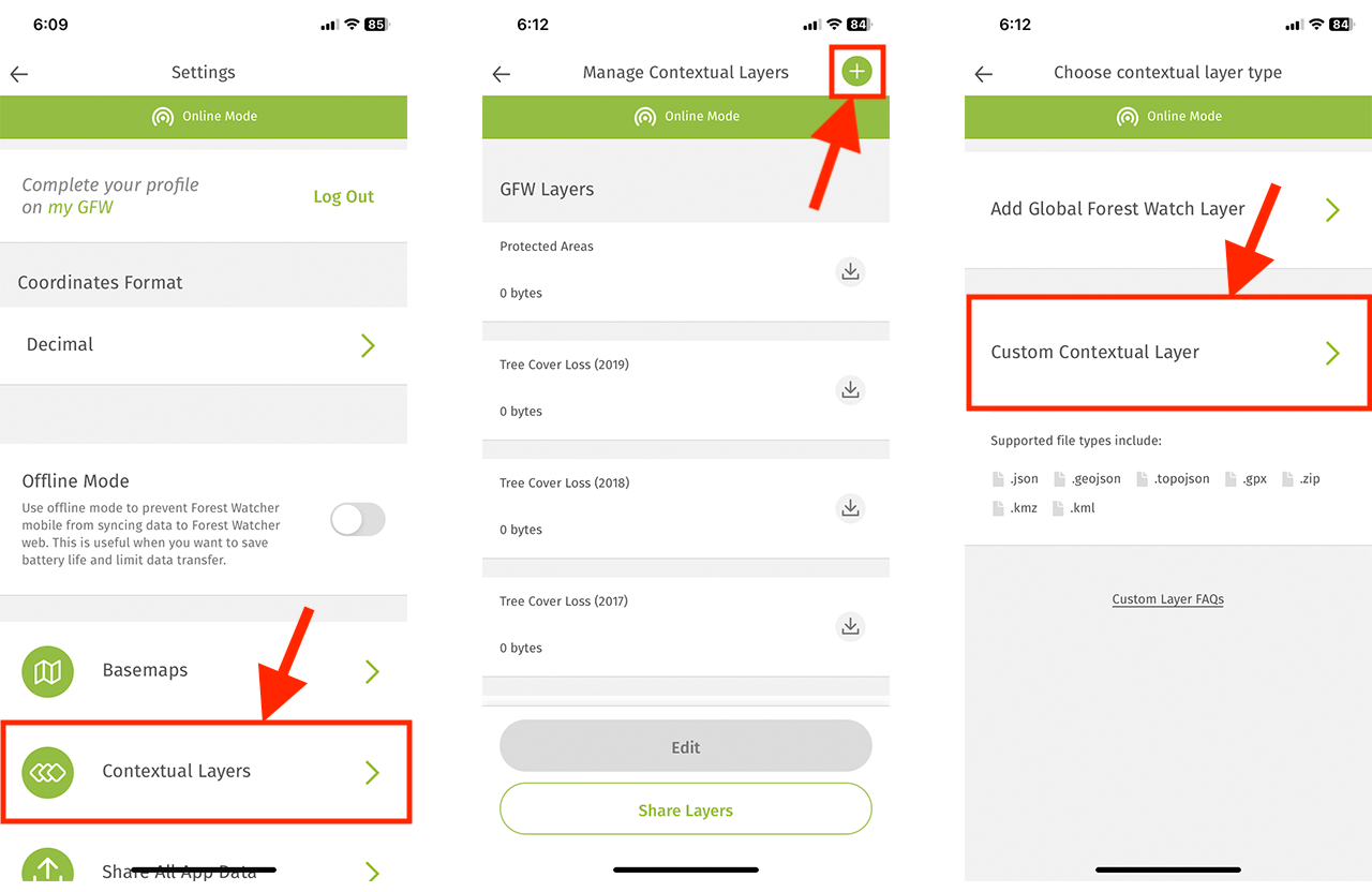 Locate your contextual file on your mobile device and tap to select it.