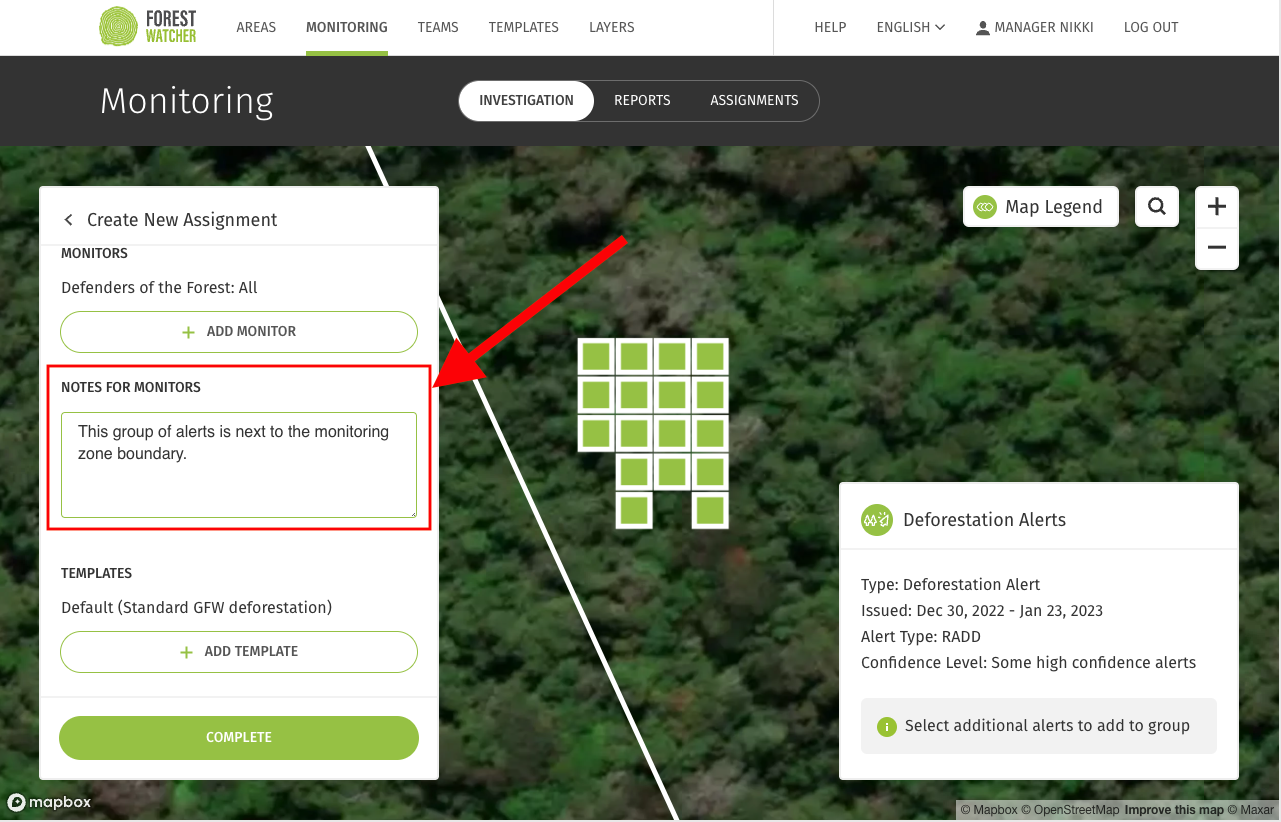 Associate one or more template with this assignment