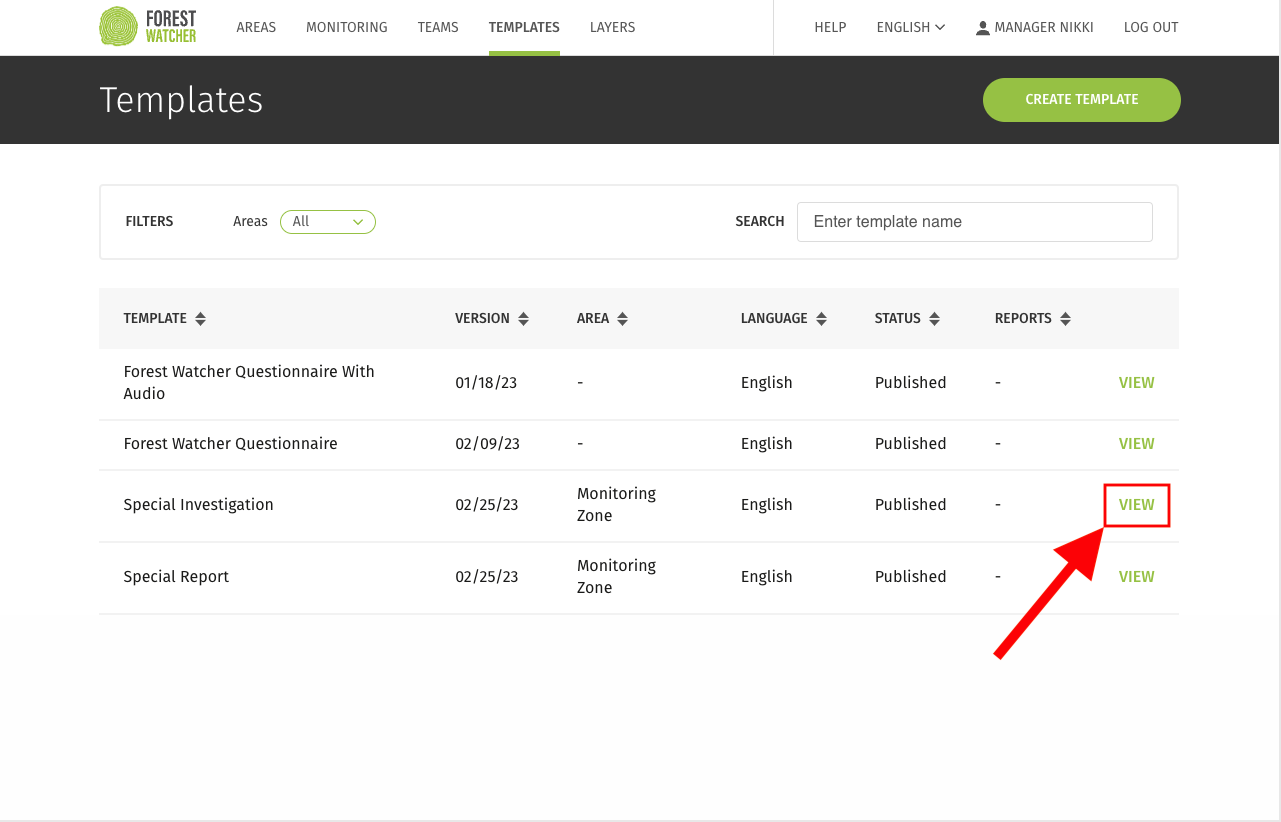 5. To edit your template, click the button labeled “Edit” in the top ...