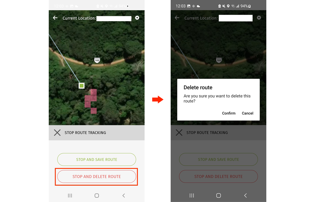 View and select routes on the map